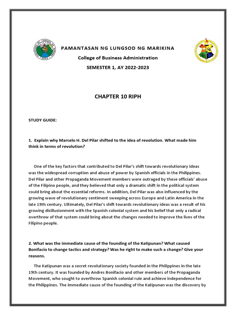 RIPH CHAPTER 10 STUDY GUIDE | PDF | Philippines