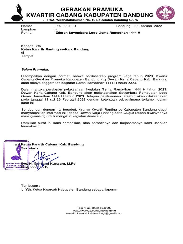 54 Edaran Syaembara Logo Gema Ramadhan 1444 H | PDF