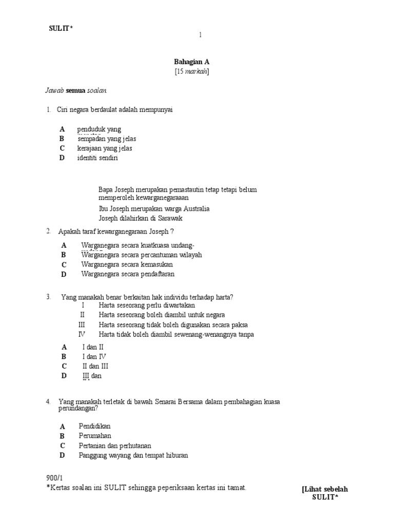 Latihan Objektif Set 2 | PDF