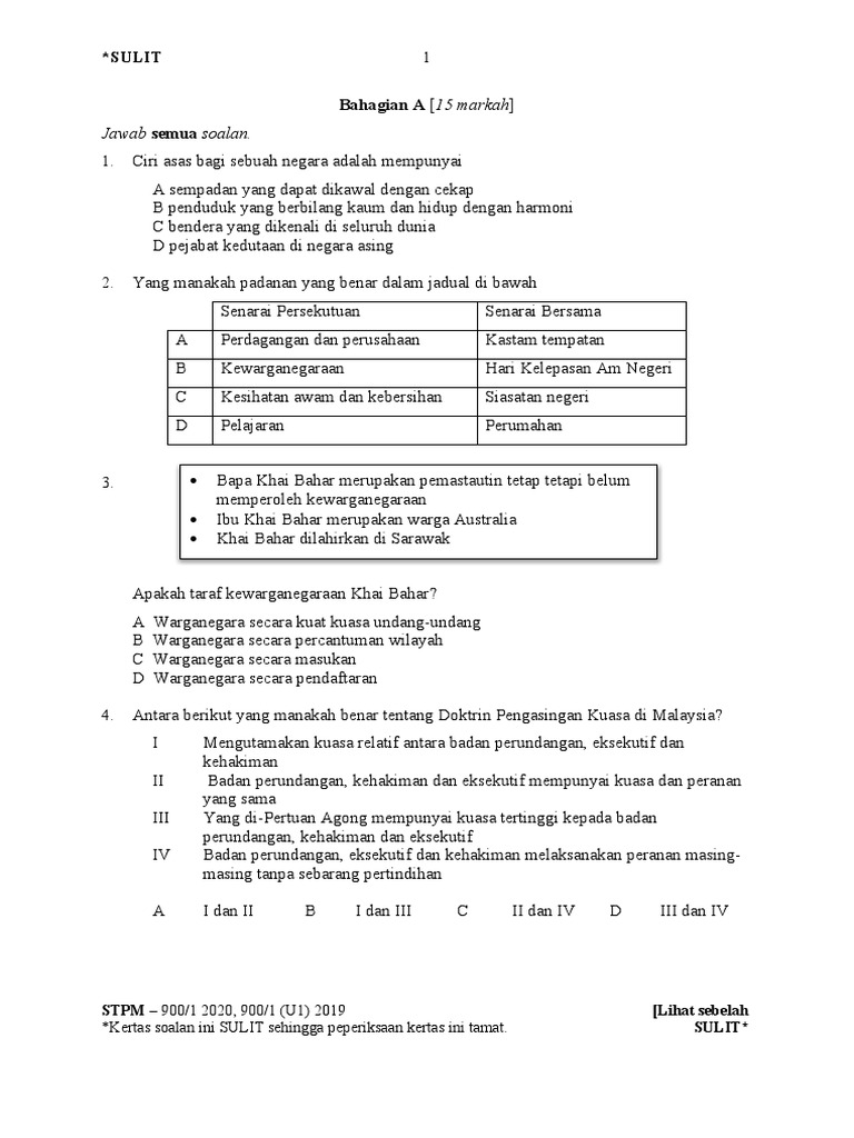 Latihan Objektif Set 3 | PDF