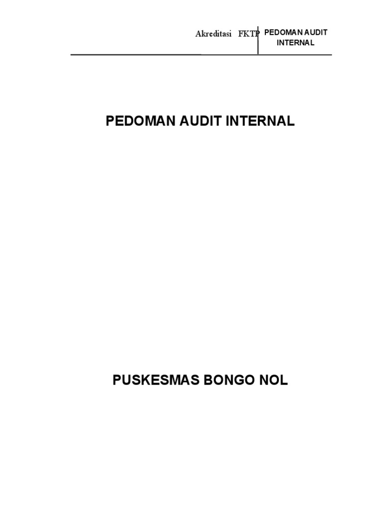 Pedoman Audit Internal | PDF