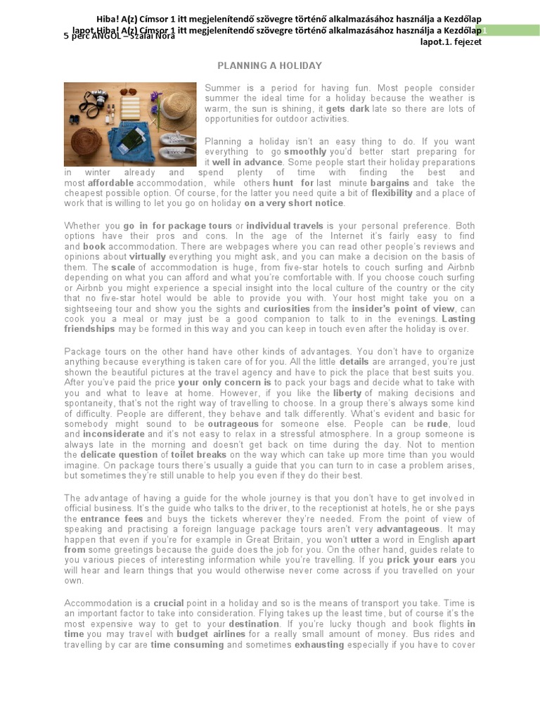 Lesson - Planning A Holiday - 0523 | PDF | Career & Growth | Language Arts & Discipline