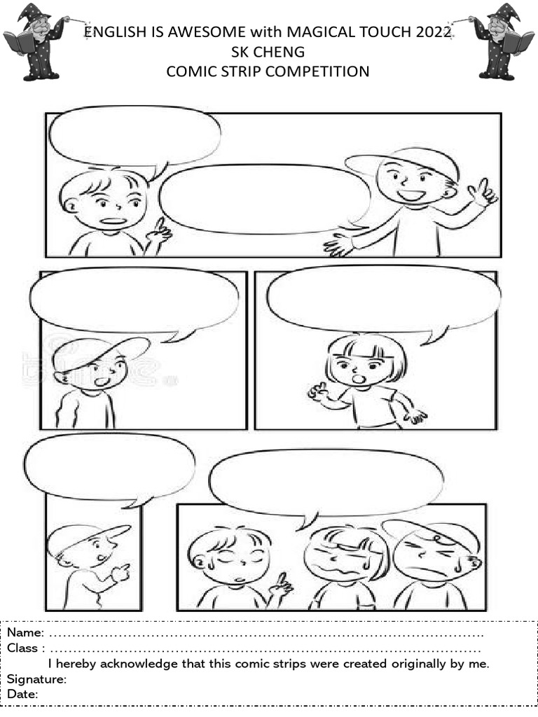 Comic Strips Competition For English Week 2022 | PDF