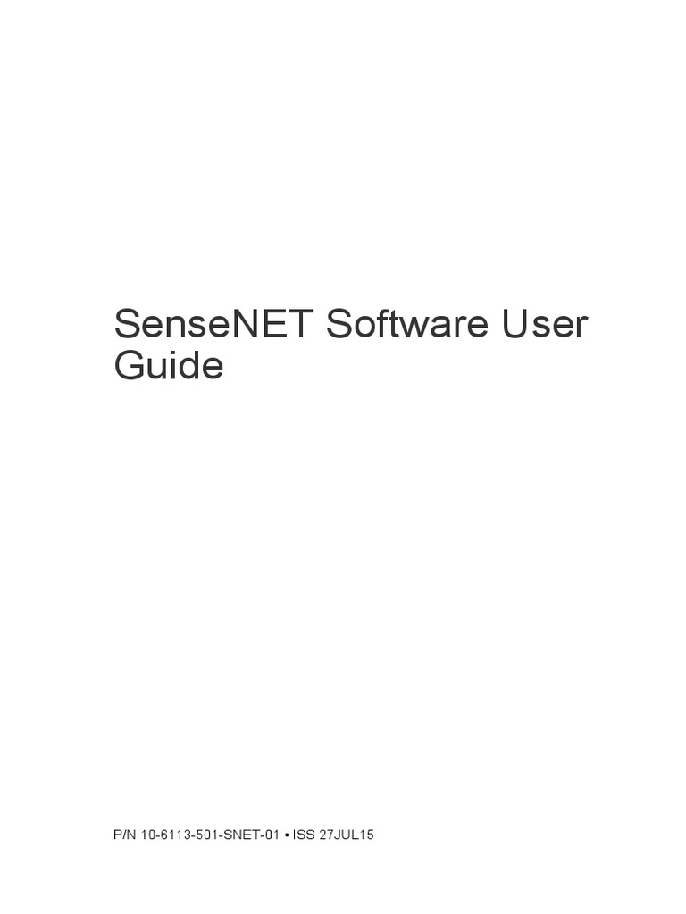 10-6113-501-SNET-01 SenseNET Software User Guide | PDF | Port (Computer Networking) | Computer ...