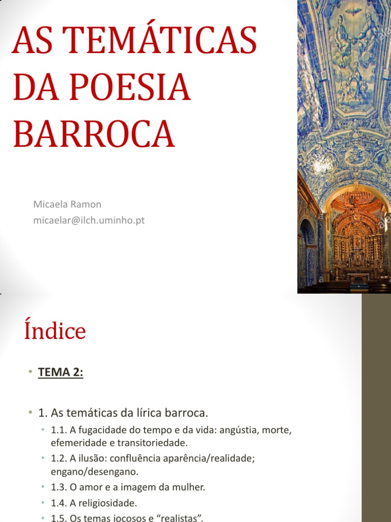 As Temáticas Da Poesia Barroca | PDF | Amor | Barroco