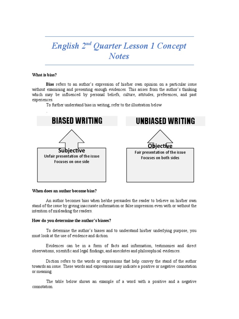 Understanding Bias in Writing | PDF | Bias | Evidence
