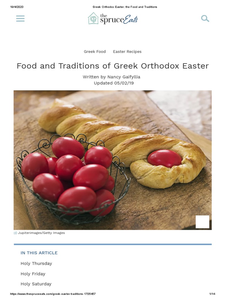 Greek Orthodox Easter - The Food and Traditions | PDF | Easter | Easter Egg