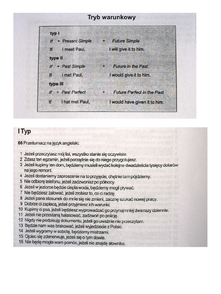 Tryby Warunkowe - Ćwiczenia | PDF