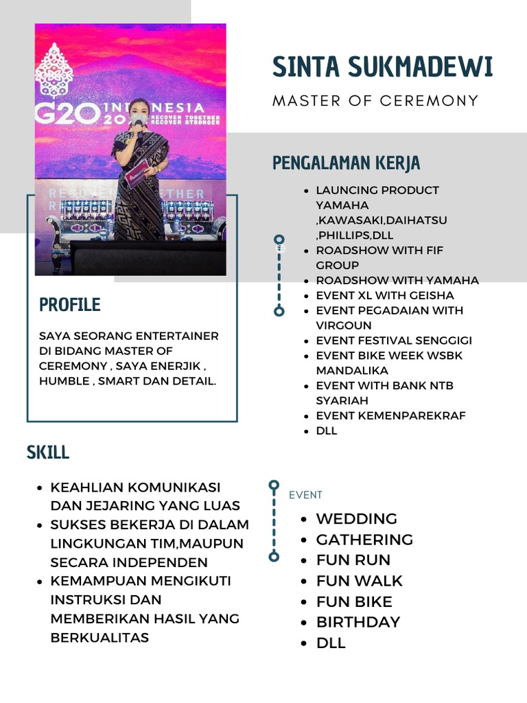 Master of Ceremony Specifications | PDF