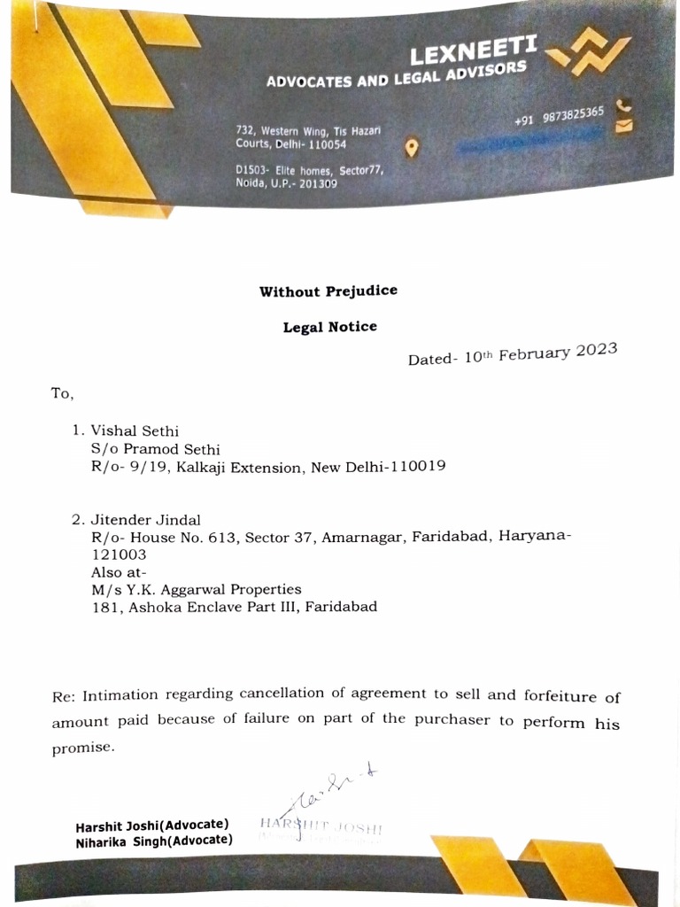 Legal Notice | PDF | Civil Law (Legal System) | Common Law