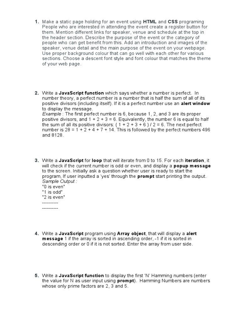 Wad Lab - Exam Questions-1 | PDF | Java Script | Internet