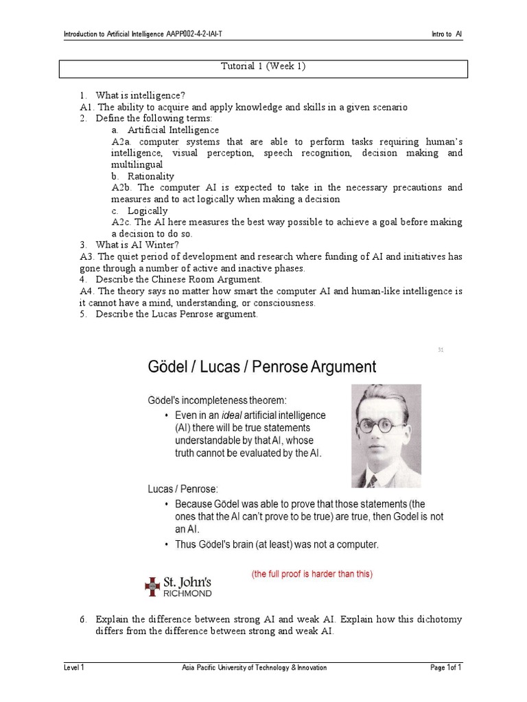 Week 1 - Introduction and Basic Concepts of AI | PDF | Artificial ...