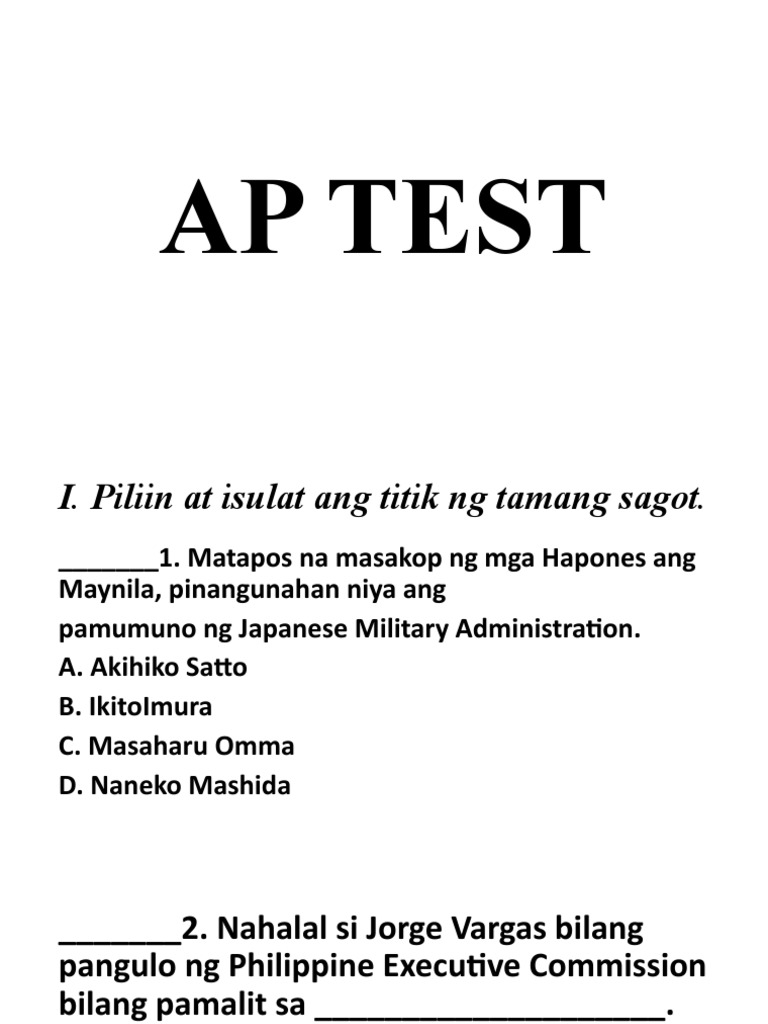Summative Test AP | PDF