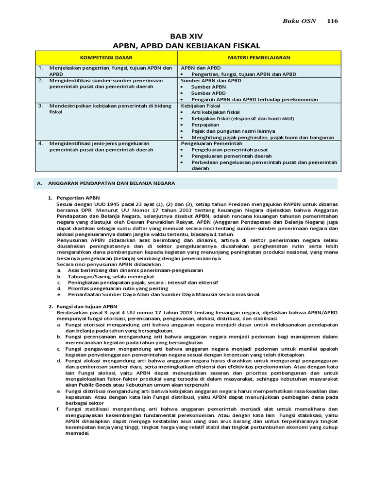 Bab 14 Apbn, Apbd Dan Kebijakan Fiskal | PDF | Pengelolaan Keuangan & Uang | Politik