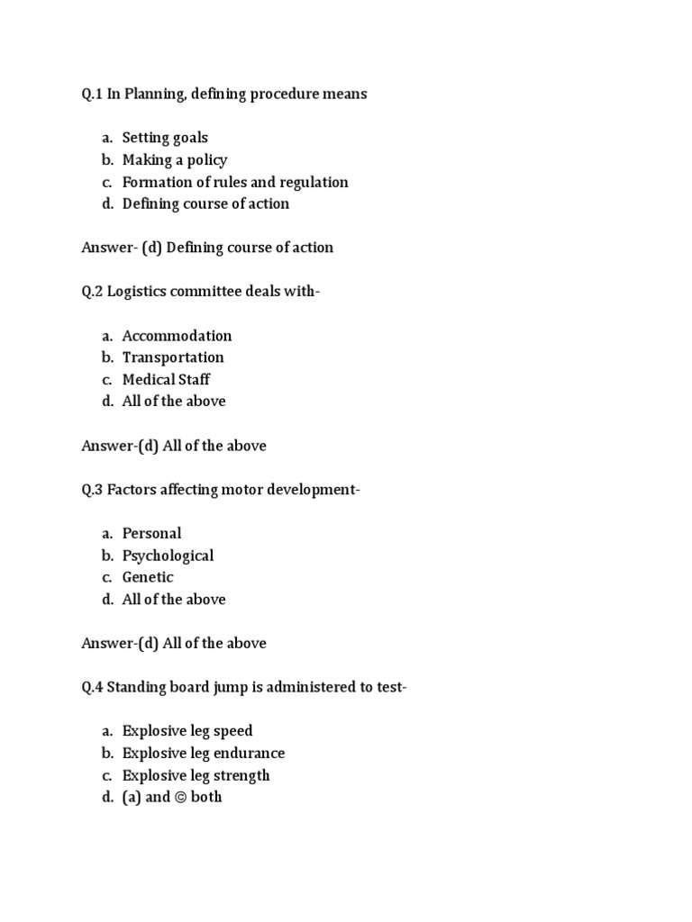 Physical Education Class 12th Answer Key For Term 1 | PDF | Anatomical ...