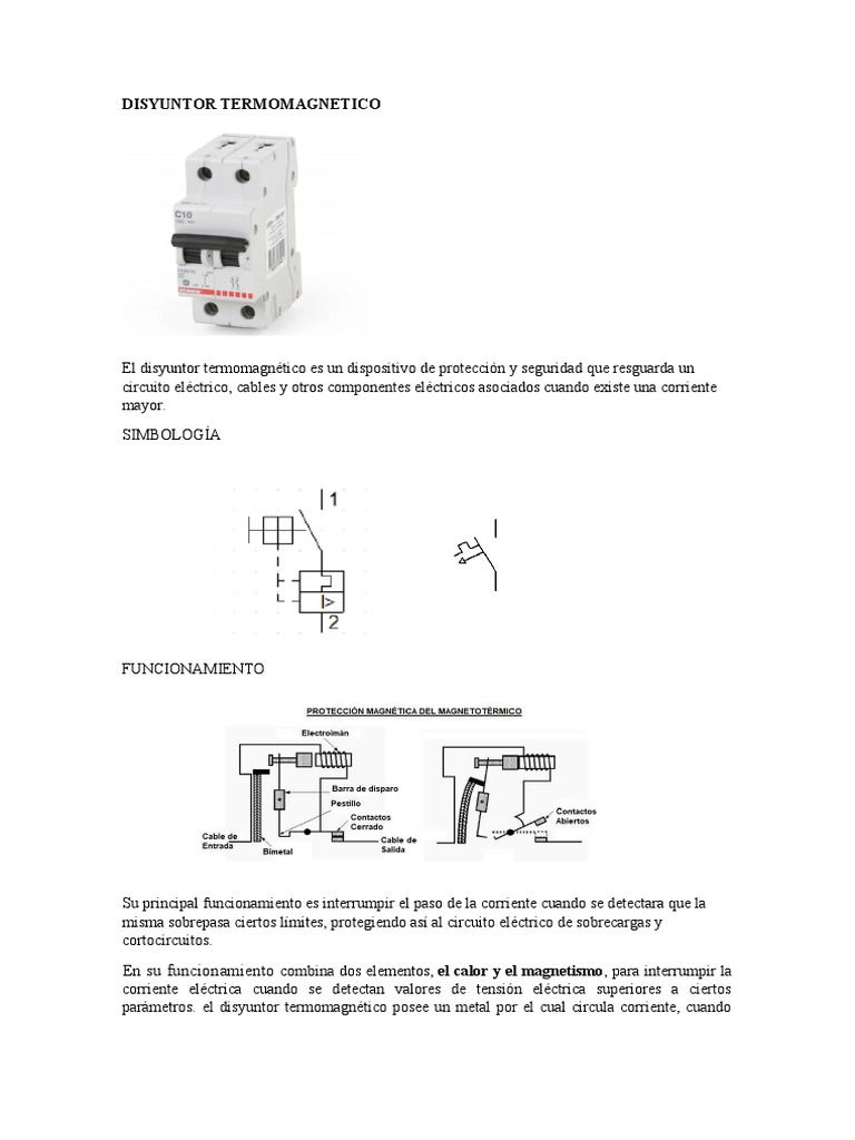 Disyuntor Termomagnetico | PDF