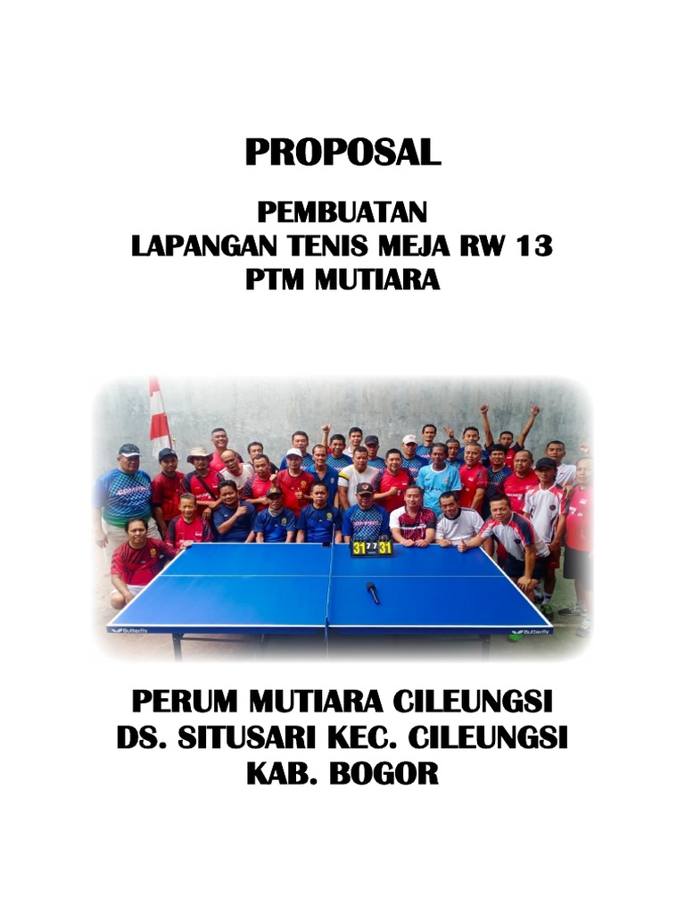 Proposal Pembangunan Lapangan Tenis Meja | PDF