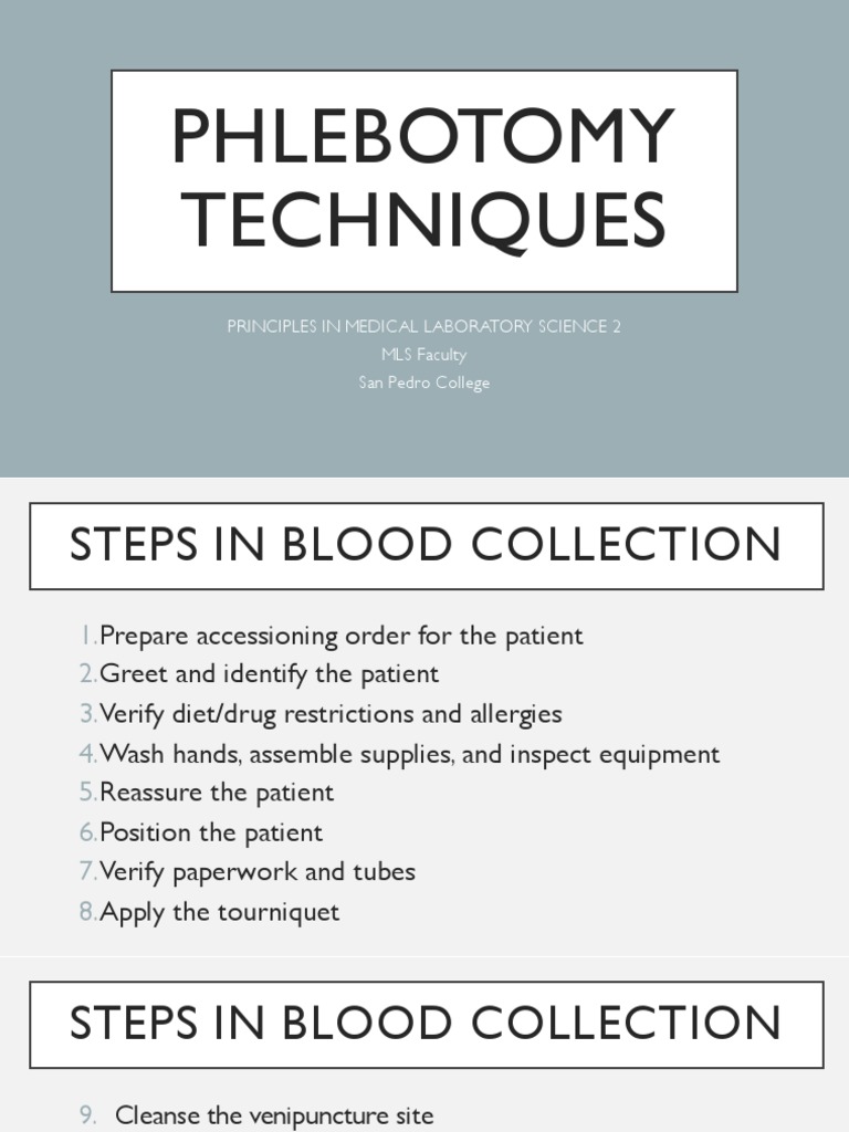 5 Phlebotomy Techniques | PDF | Arm | Clinical Medicine
