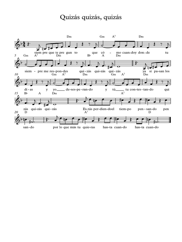 Quizás Quizás, Quizás - Partitura Completa | PDF