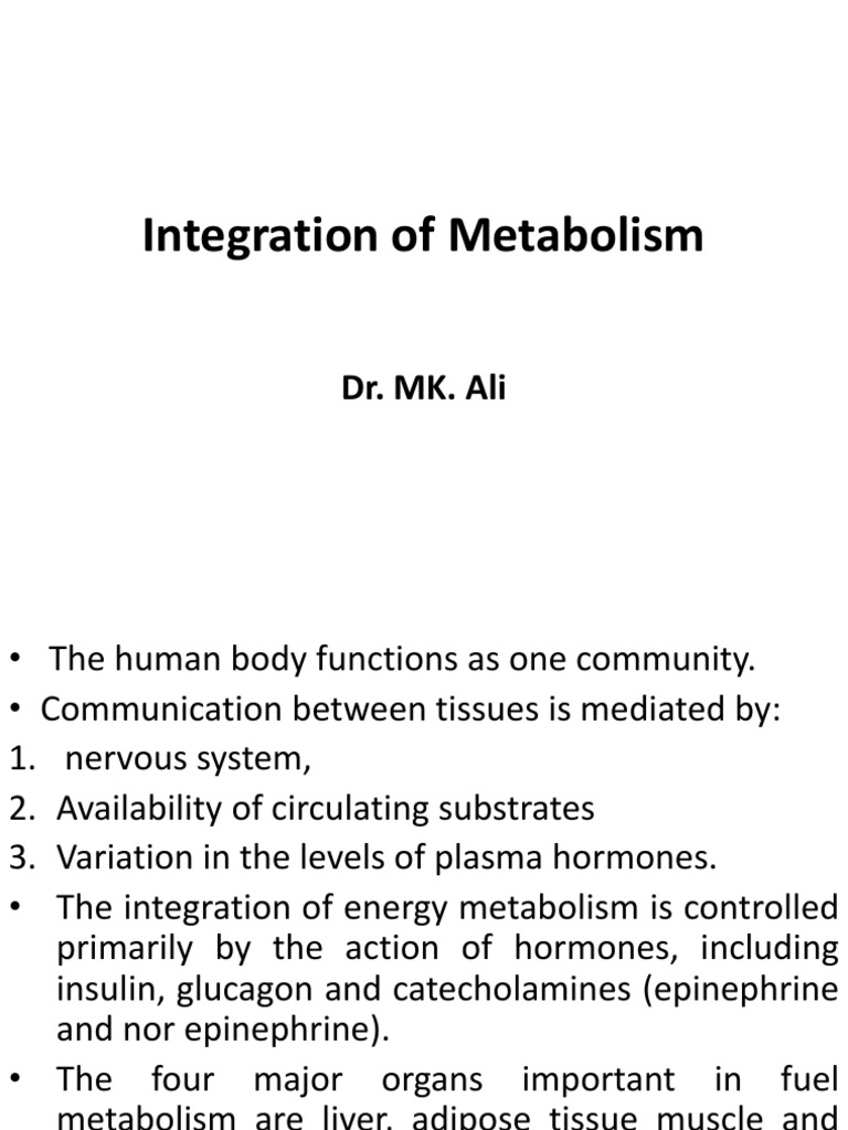 Integration of Metabolism | PDF | Insulin | Hypoglycemia