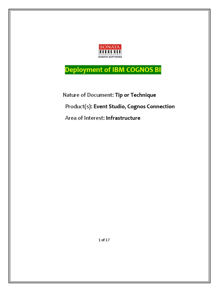 Deployment of IBM COGNOS BI | PDF | Databases | Computer File