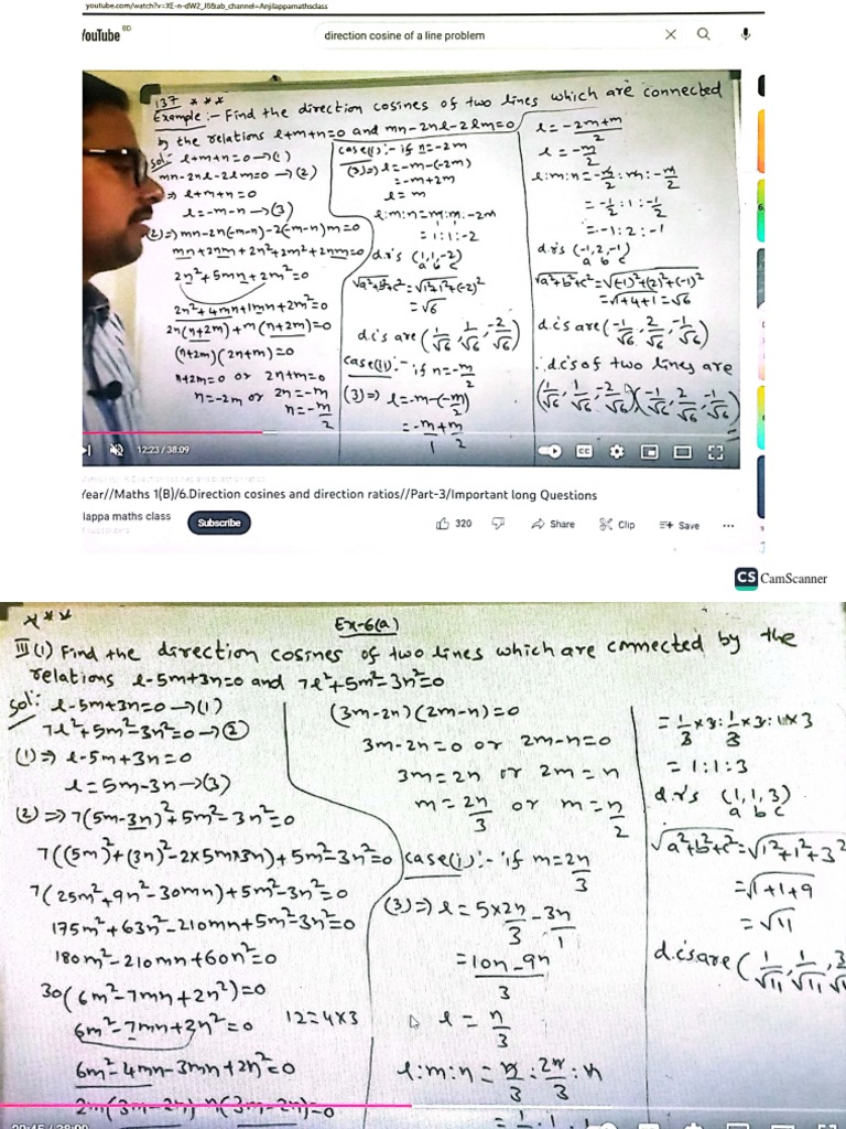 Directions Cosine and Ratios | PDF