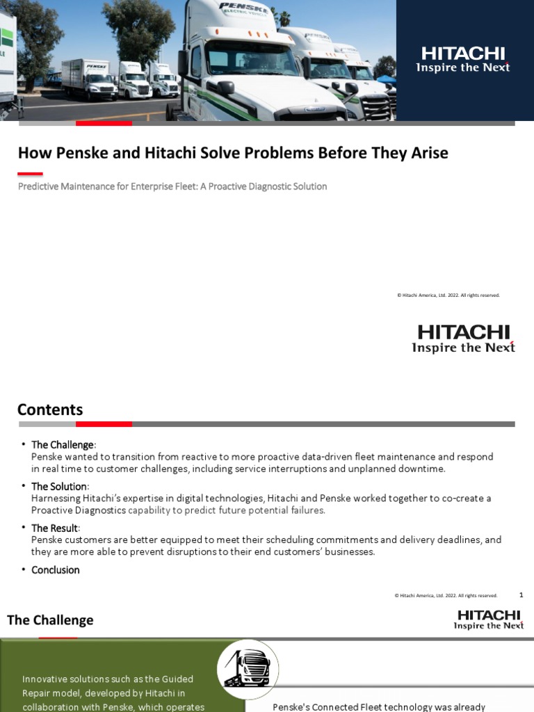 How Penske and Hitachi Solve Problems Before They Arise With Predictive ...