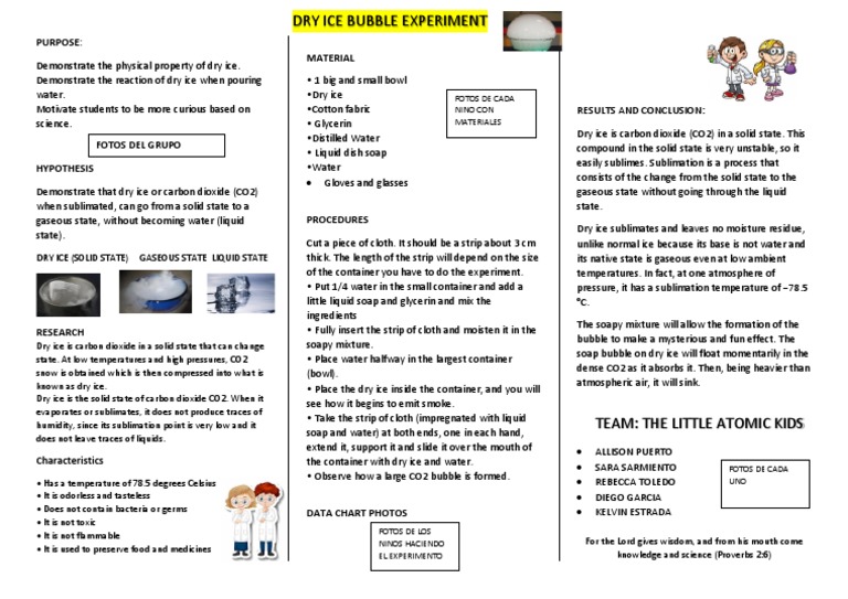 Dry Ice Bubble Experiment Guide | PDF | Carbon Dioxide | Ice
