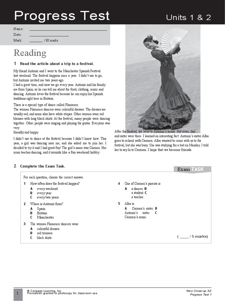 Ncu A2 Progress Test 1 | PDF