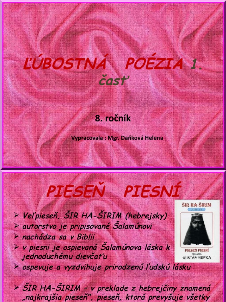 Ľúbostná Poézia - 1.časť | PDF
