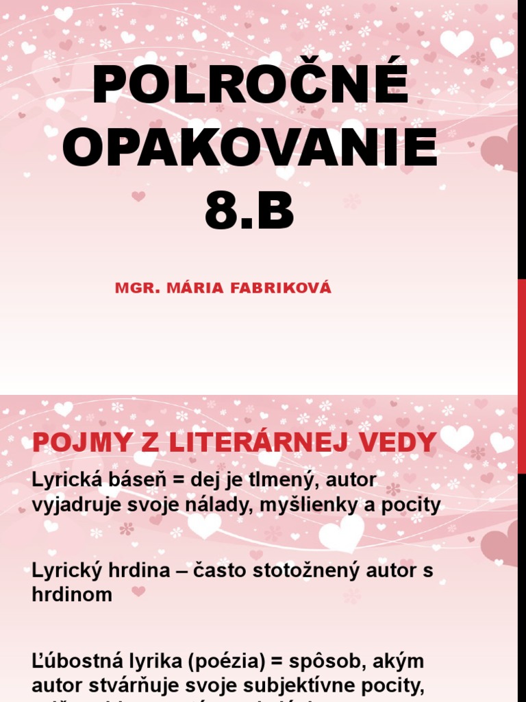 Polročné Opakovanie Literatúry | PDF
