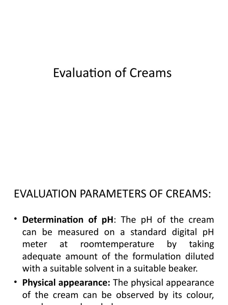 Evaluation of Creams | PDF | Titration | Chemistry