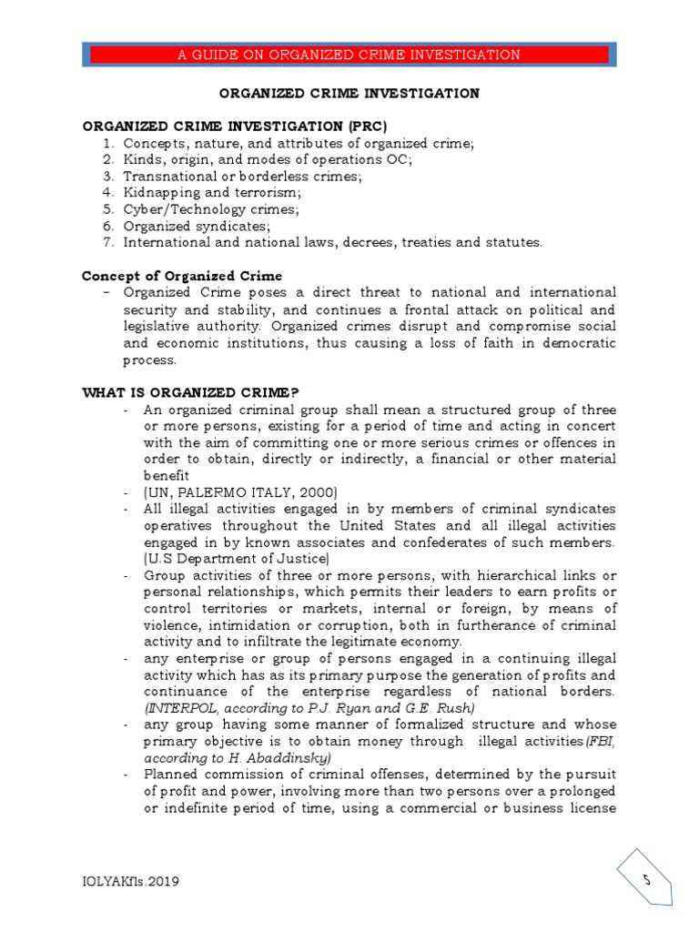 Organized Crime Investigation Overview | PDF | Cost Of Living ...