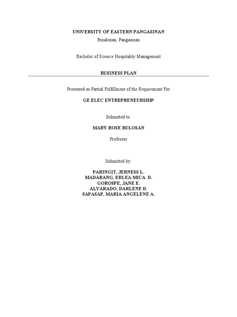 Chapter1 Business Plan | PDF | Economies