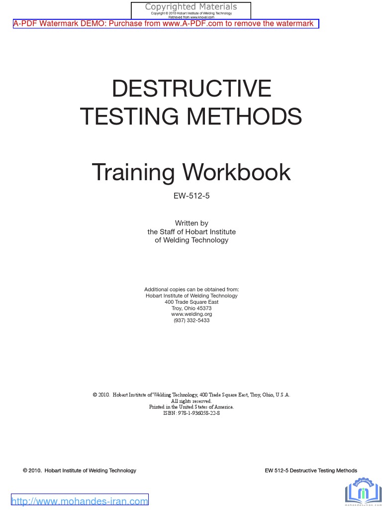 EW 512 5 Destructive Testing Methods | PDF | Ductility | Strength Of ...