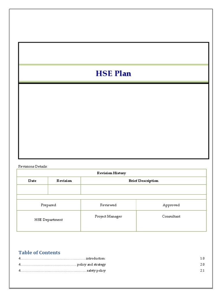 HSE Plan | PDF | Occupational Safety And Health | Safety