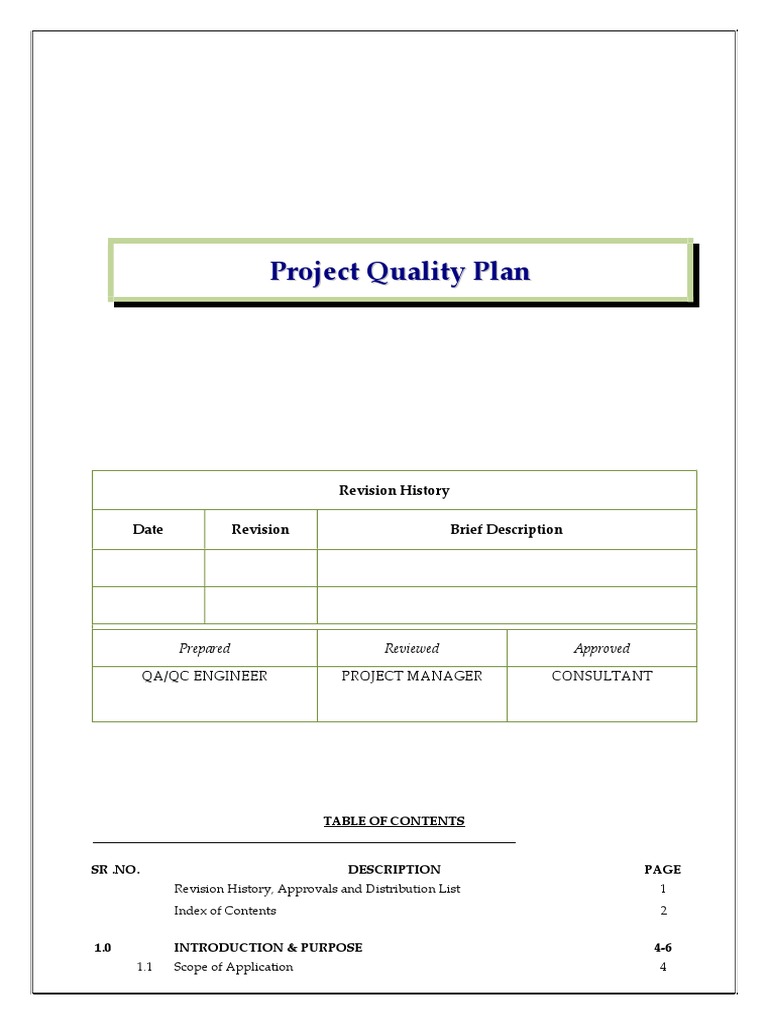 Project Quality Plan | PDF