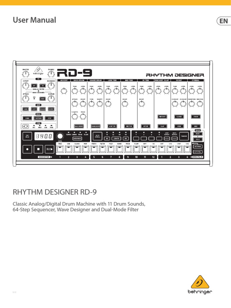 RD-9 Manual 909 | PDF | Pitch (Music) | Electrical Engineering