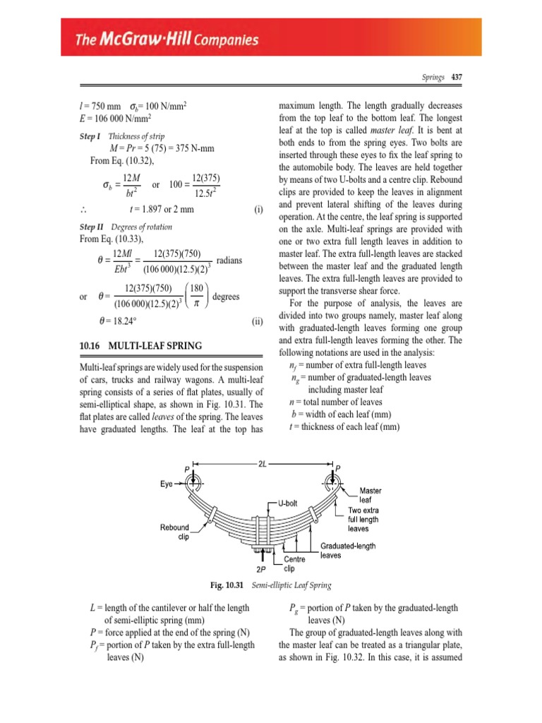 Springs Analysis And Design Of Multi Leaf Springs Pdf Applied And