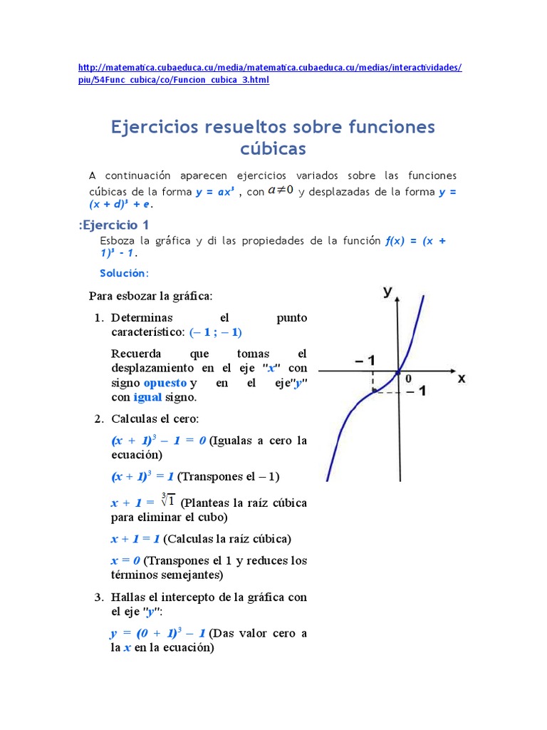 FUNCIONES_CUBICAS_EJERCICIOS | PDF | Función (Matemáticas) | Ecuaciones