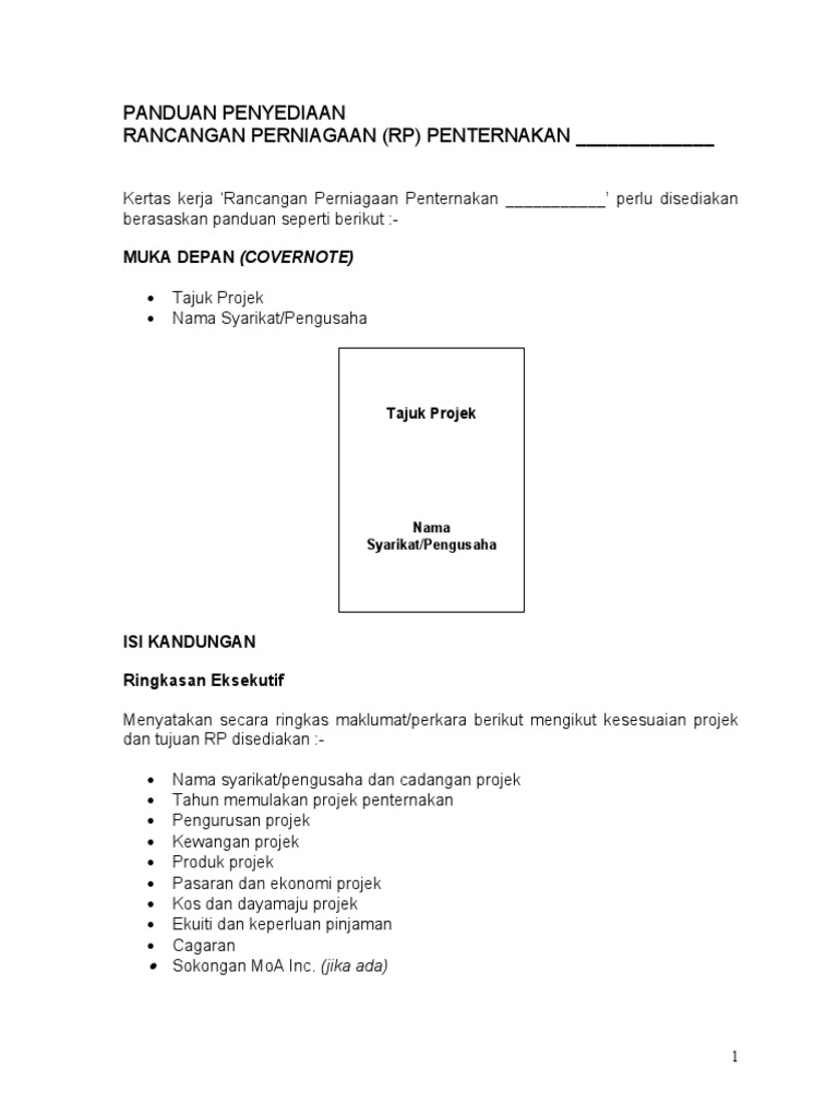 Format RP Penternakan - DOV | PDF