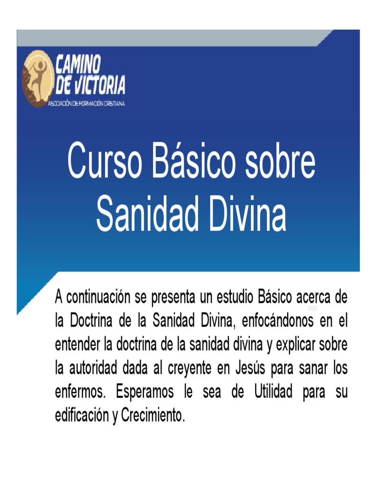 Doctrina de la Sanidad Divina | PDF | Curación por la fe | Pecado
