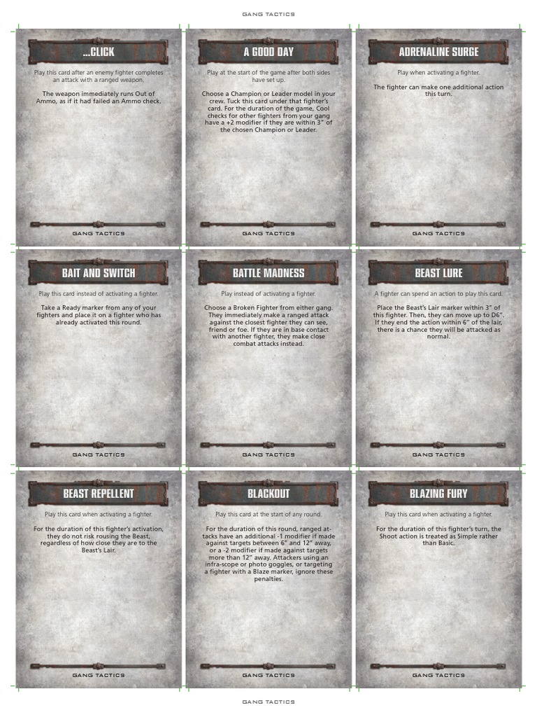 Necromunda Gang Tactics Cards | PDF | Fighter Aircraft | Battles