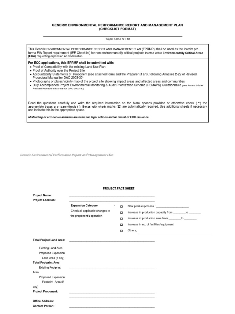 EPRMP Sheet | PDF | Waste | Water