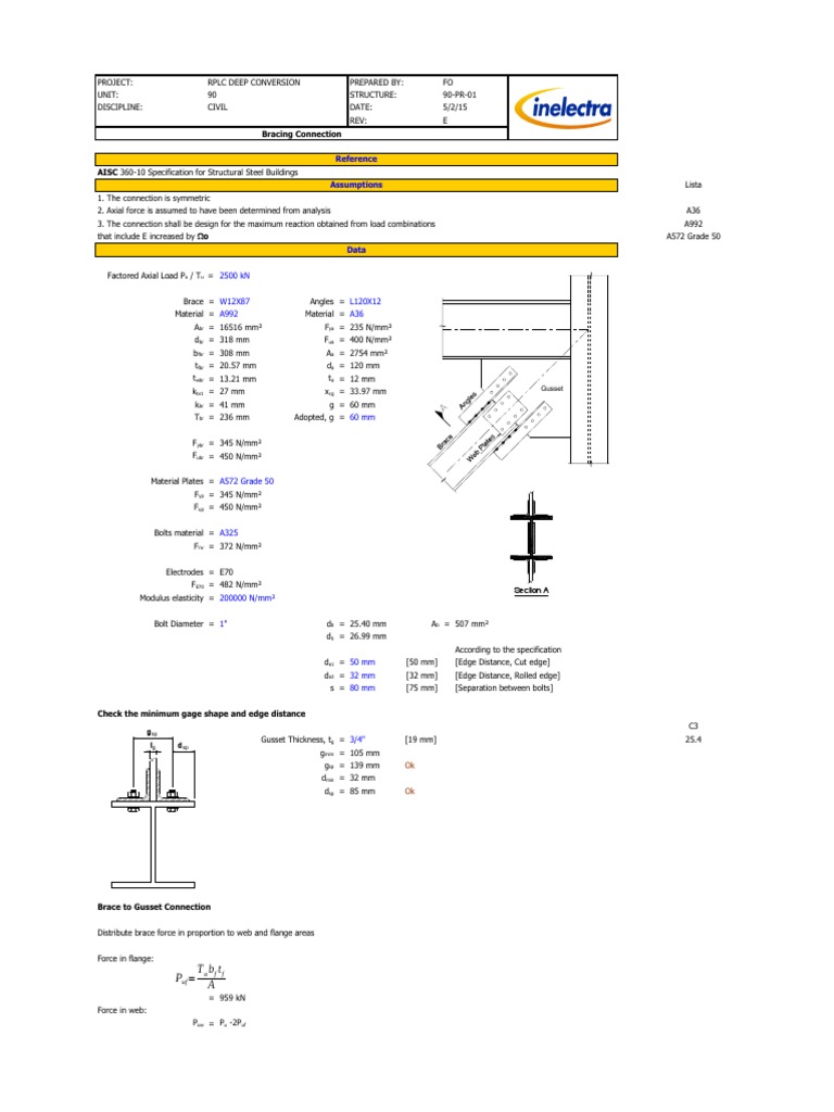 A992 Steel Bracing Connection Details | PDF | Young's Modulus | Stress ...