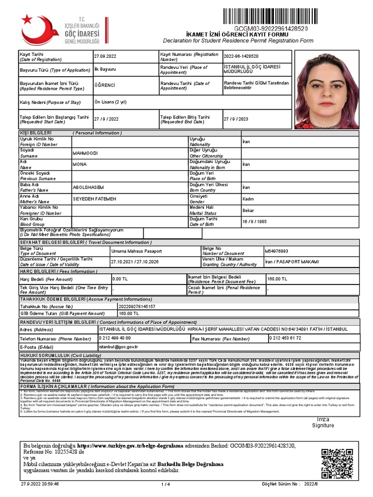 Basvuru Formu-Application Form | PDF
