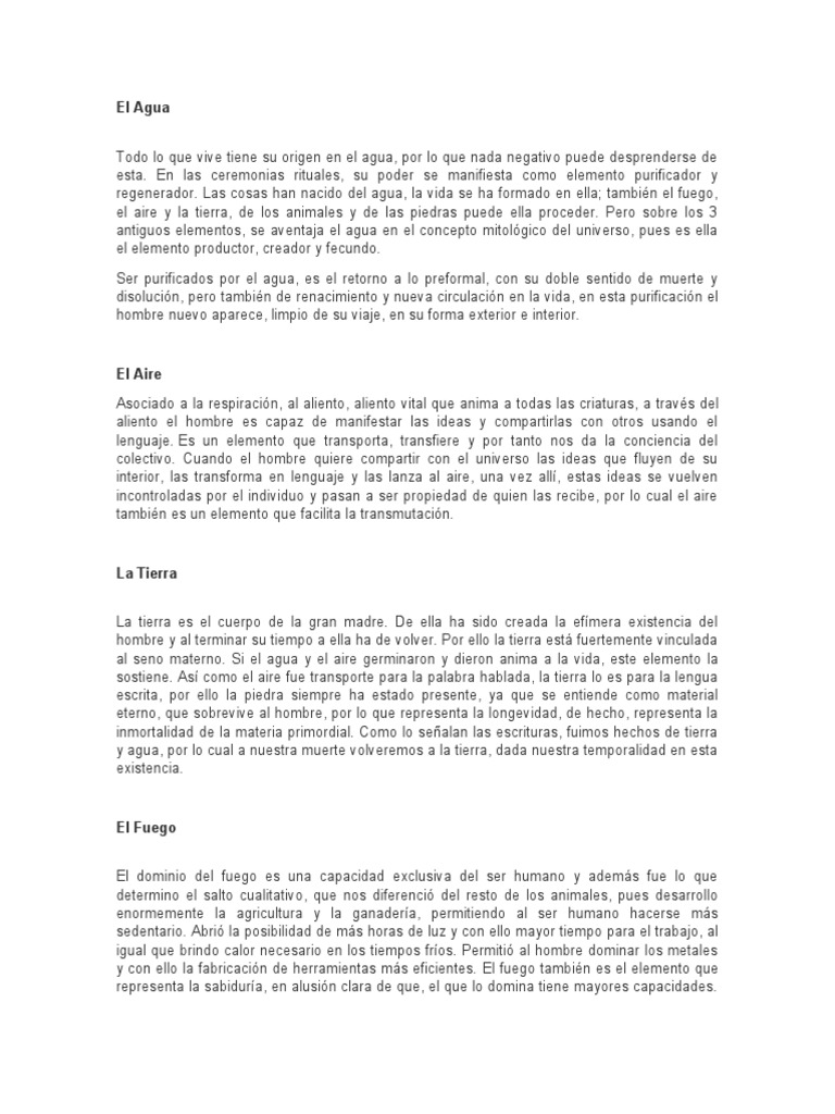 Los 4 Elementos | PDF