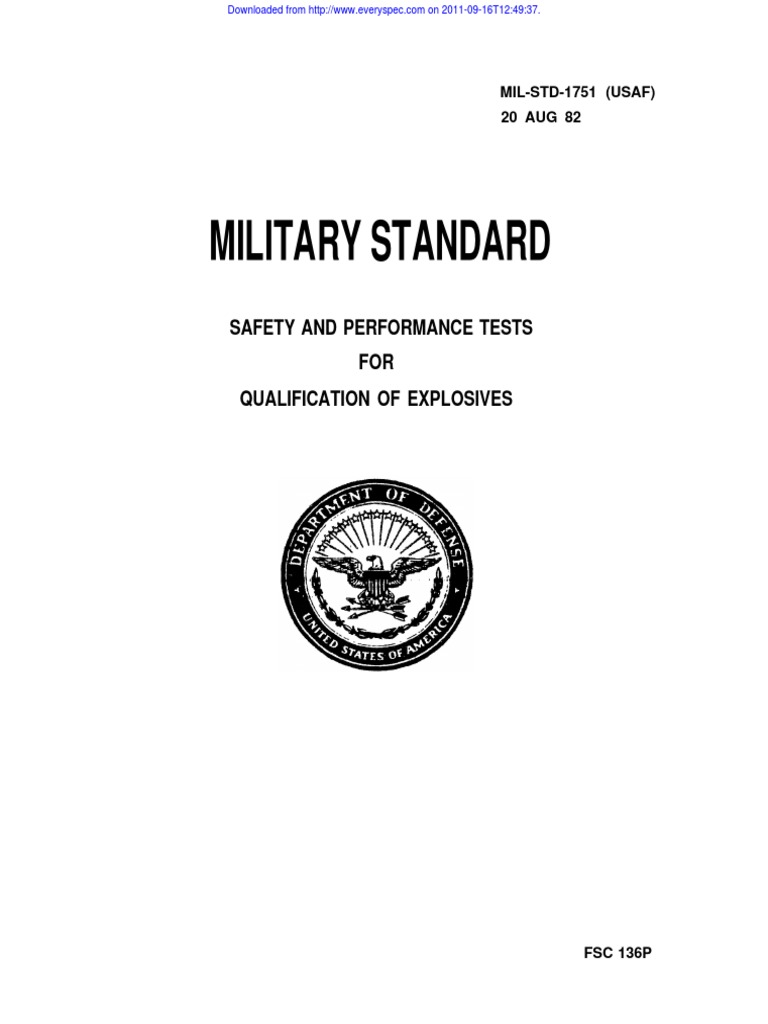 MIL STD 1751 Explosive Testing | PDF | Fuze | Materials Science