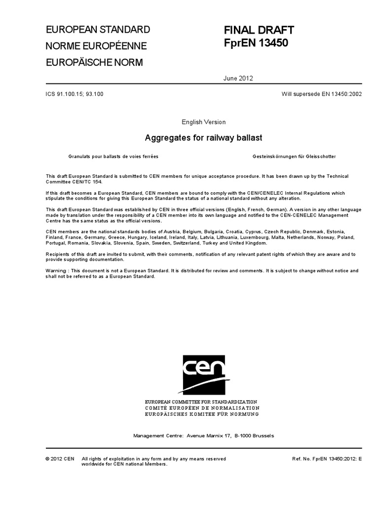 UNE-EN 13450 51 English | PDF | Construction Aggregate | Foundry