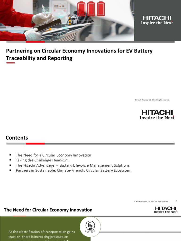 Circular Economy Innovations For EV Battery Traceability and Reporting ...